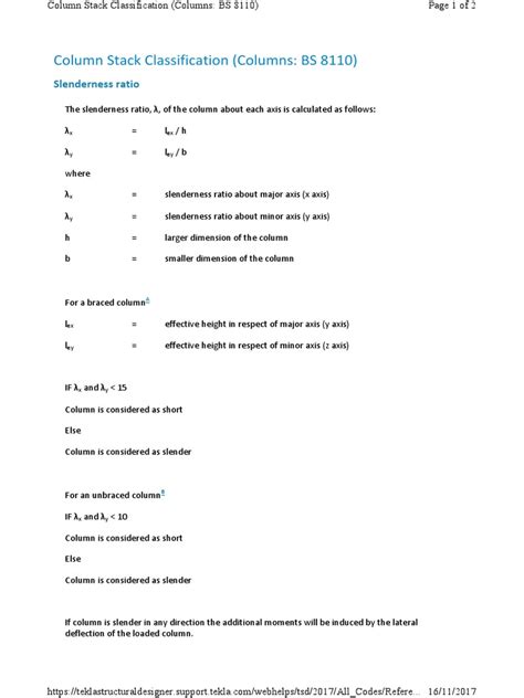 Column Stack Classification Columns Bs 8110 Pdf