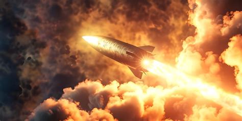 Hypersonic Missile Launch Smoke And Fire Background Dynamic Hypersonic Missile Launch With Smoke