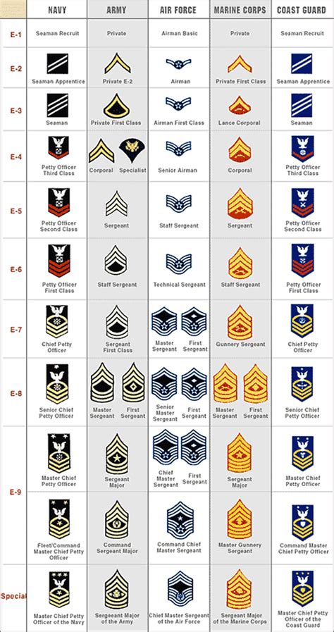 Rank Structure And Insignia Of Enlisted Military Personnel All