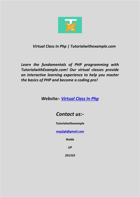 Ppt Virtual Class In Php Tutorialwithexample Com Powerpoint Presentation Id12650617