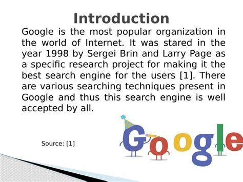 Google Search Engine Exploring Techniques And Popularity