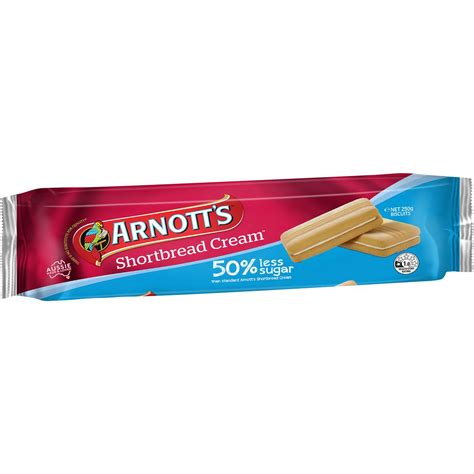 Arnotts Arnotts Shortbread Cream 50 Less Sugar Cream Biscuits 250g Is