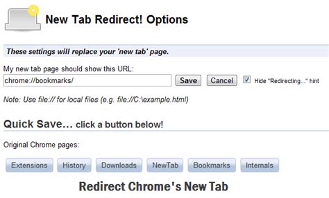 Redirect New Tabs On Chrome To User Specified Urls