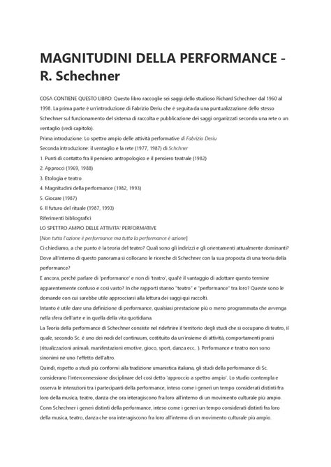 Teoria Della Performance Schechner E Il Teatro Nella Vita Quotidiana
