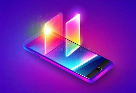 Smartphone Mobile Screen Technology Mobile Display Light Vector Illustration Stock