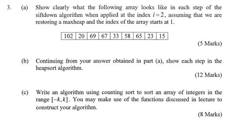 Solved Show Clearly What The Following Array Looks Like In