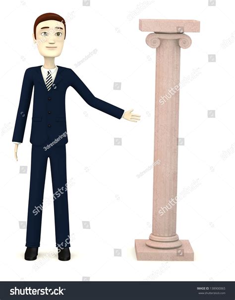 D Render Cartoon Character Ionic Column Stock Illustration Shutterstock