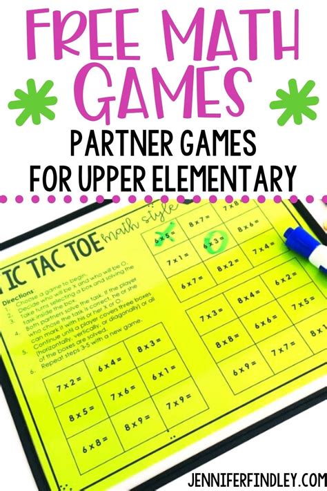 Free Math Partner Games For Multiplication And Division Facts Free
