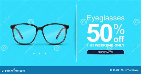 Eyeglasses Sale Banner Concept Optical Glasses On Pastel Color