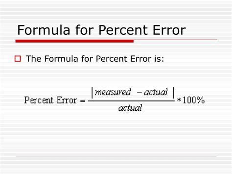 Percent Error Formula