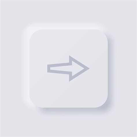 Arrow Icon White Neumorphism Soft UI Design For Web Design Application UI And More Button