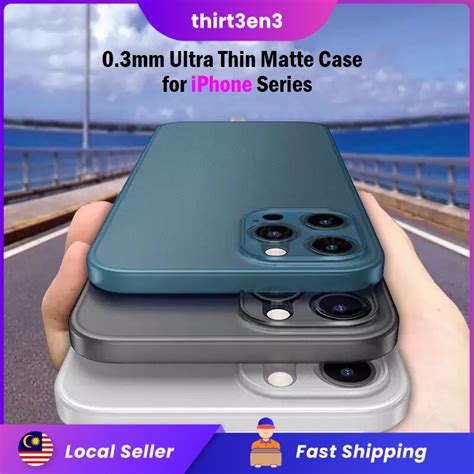 Sarung Matte Ultra Nipis Untuk Iphone 16 15 14 13 12 11 Pro Max Dengan
