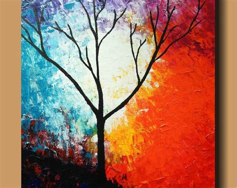 Abstract Impasto Pallet Knife Tree Original Painting Etsy