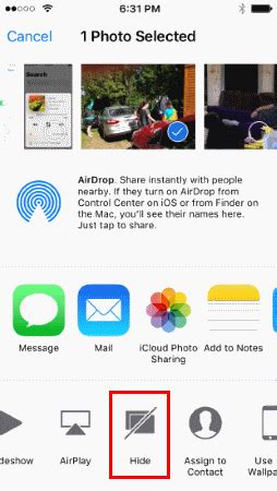 Iphone Ipad How To Hide Or Unhide Photos Videos Technipages