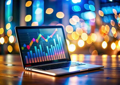 Interactive Financial Data Visualization On A Laptop Screen Explore Trends Patterns And Insights