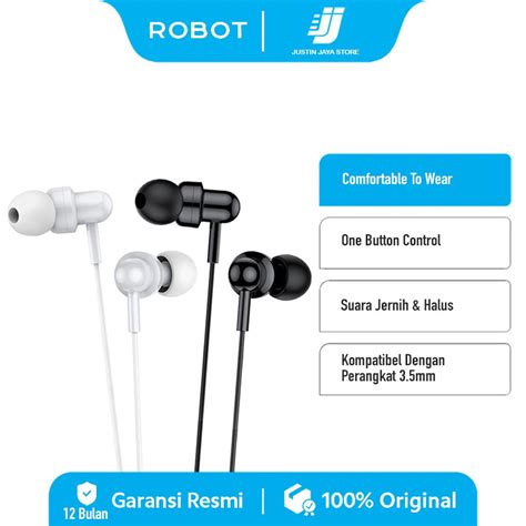 Jual Headset Robot Re Wired Earphone Bass Smartphone Original Garansi Resmi Robot Indonesia