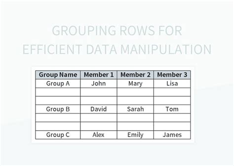 Grouping Rows For Efficient Data Manipulation Excel Template And Google