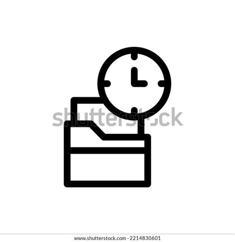 Icon Folder Line Outline Flat Icon Stock Vector Royalty Free