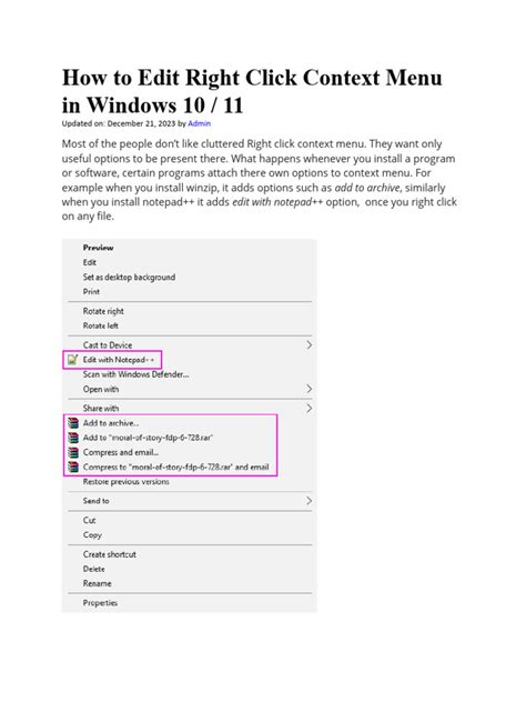 how to edit right click context menu in windows 10 11 pdf windows registry windows 10