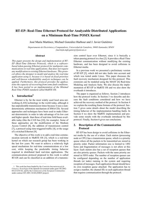 Pdf Rt Ep Real Time Ethernet Protocol For Analyzable Distributed Applications On A Minimum