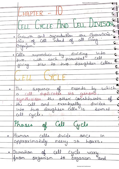 11th Class Chapter 10 Cell Structure Cancer Biology Studocu