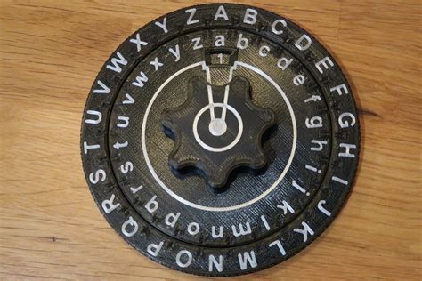 Caesar Cipher Decoder Wheel 3d Printed Offset Alphabet Secret Code