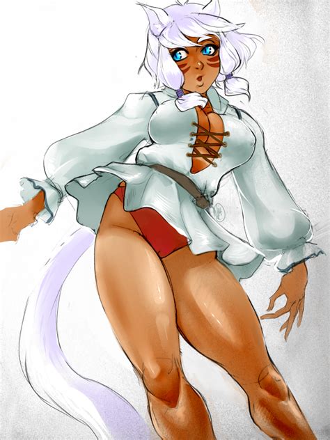 Rule 34 Breasts Catgirl Dark Skin Final Fantasy Final Fantasy Xiv Miqote Tail Yshtola 1590207