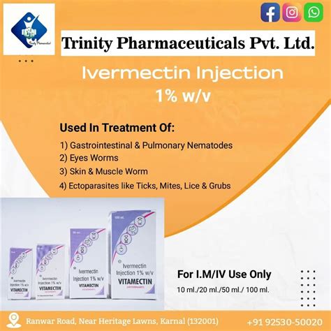 Vitamectic Veterinary Ivermectin Injection 50ml At ₹ 45 Vial In Karnal
