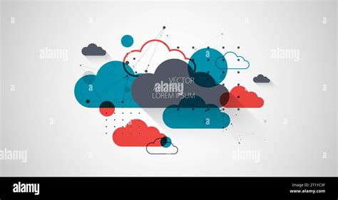 Abstract Background With Clouds Technological Theme Using The Plexus Effect And Various
