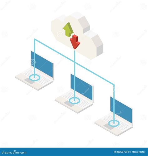 Cloud Laptop Network Composition Stock Vector Illustration Of Electronic Success 262587594
