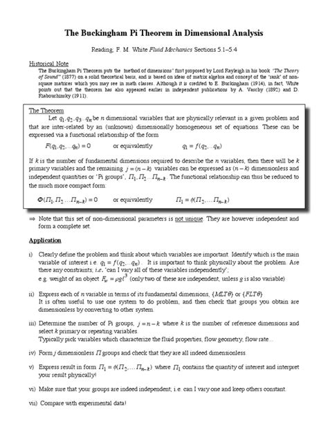 The Buckingham Pi Theorem In Dimensional Analysis Pdf Teaching Mathematics Physics The Buckingham Pi Theorem In Dimensional Analysis Pdf Teaching Mathematics Physics