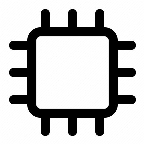 Computer Chip Processor Cpu Hardware Microchip Icon Download On