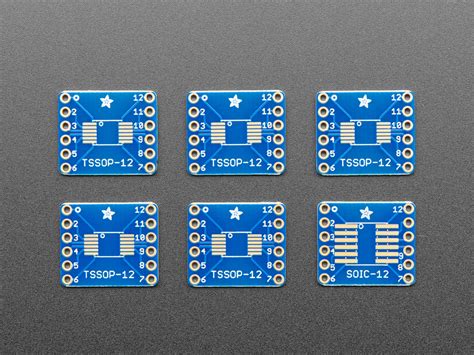 Smt Breakout Pcb For Soic 12 Or Tssop 12 6 Pack Adafruit Industries Unique And Fun Diy