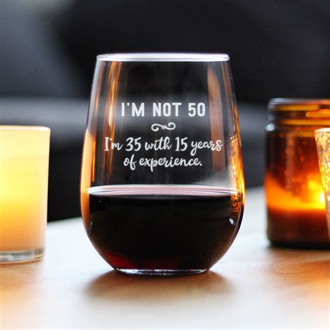 Funny 50th Birthday Wine Glass Etched Stemless 17oz T Etsy