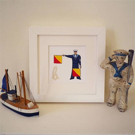 Naval Semaphore Flag Letter Print Glyn West Design