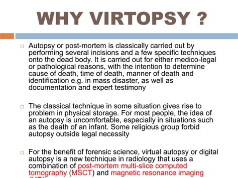 Virtual Autopsy Forensic Medicine And Toxicology Pptx