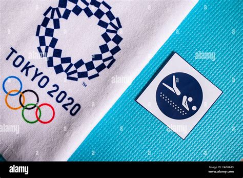 Tokyo Japan January 20 2020 Beach Volleyball Pictogram For Summer