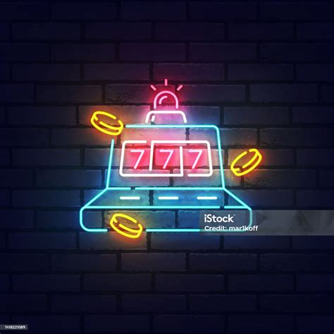 슬롯 머신 네온 사인 밝은 간판 가벼운 배너 777 위너 로고 네온 엠블럼 벡터 일러스트 레이 션 패턴에 대한 스톡 벡터 아트