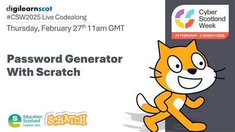 Live Codealong Create A Password Generator With Scratch Cyber Scotland