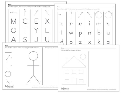 Basic Strokes Activities Free Printables Universal Publishing