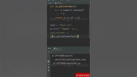 Check If String Is Palindrome Function In Python Coding Code