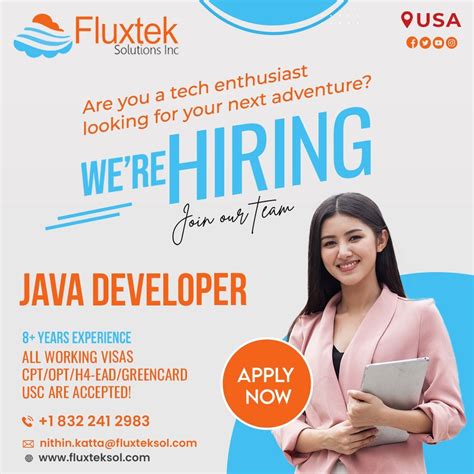 Fluxtek Solutions Inc On Linkedin Javadevelopers Techjobs Joinourteam Sqldeveloper