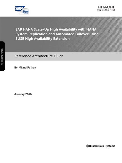Sap Hana Scale Up High Availability With Hana System Replication Using