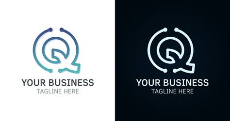 편지 Q 최소한의 로고 아이콘 디자인입니다 벡터 템플릿 그래픽 요소입니다 기술 디지털 인터페이스 하드웨어 및 엔지니어링 개념 그래픽 회로 알파벳 Q에 대한 스톡 벡터 아트