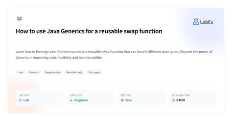 How To Use Java Generics For A Reusable Swap Function Labex