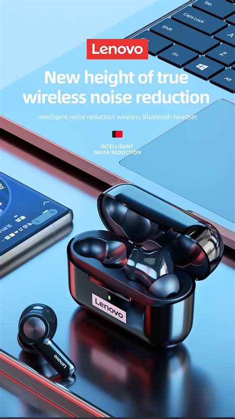 New Lenovo Thinkplus LivePods LP70 Wireless Bluetooth Earphone Noise Cancelling Earbuds Game