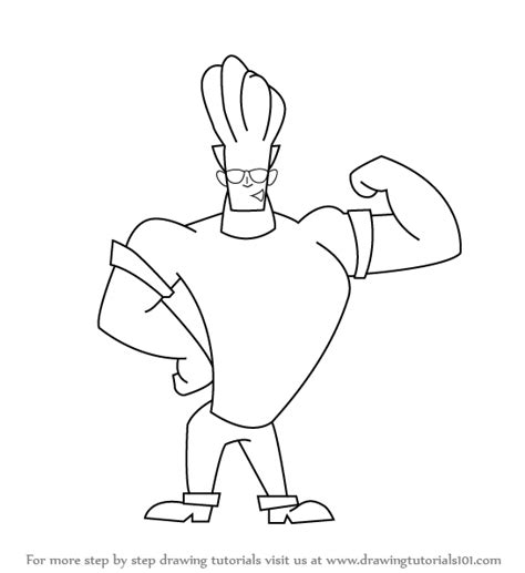 Learn How To Draw Johnny Bravo Johnny Bravo Step By Step Drawing