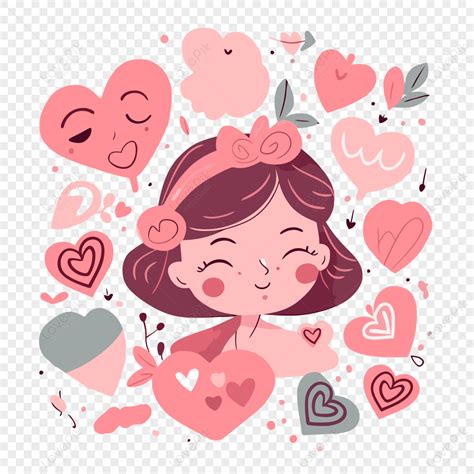 귀여운 발렌타인 벡터클립 아트상표만화 Png 일러스트 무료 다운로드 Lovepik
