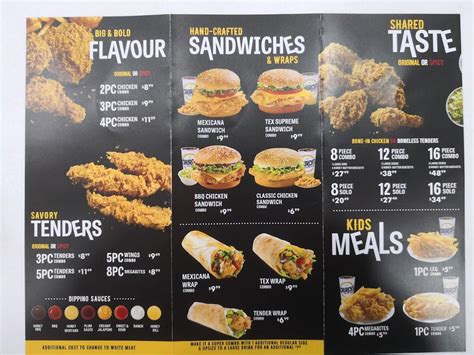 Menu At Churchs Texas Chicken Fast Food Waterloo