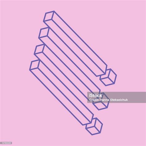불가능한 모양 신성한 기하학 착시 추상적 인 영원한 기하학적 개체 광학 예술 분홍색 배경에 불가능한 기하학 기호입니다 라인 아트 에셔 스타일 0명에 대한 스톡 벡터 아트 및